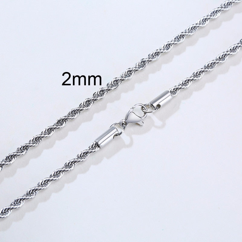 Sterling Silver Rope Necklace – ICEEX