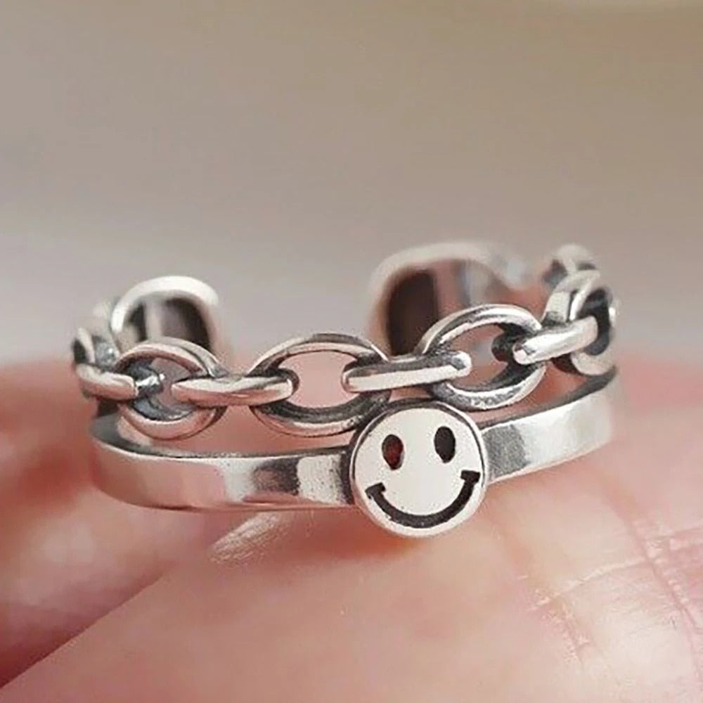 Vintage Smiling Face Ring – ICEEX